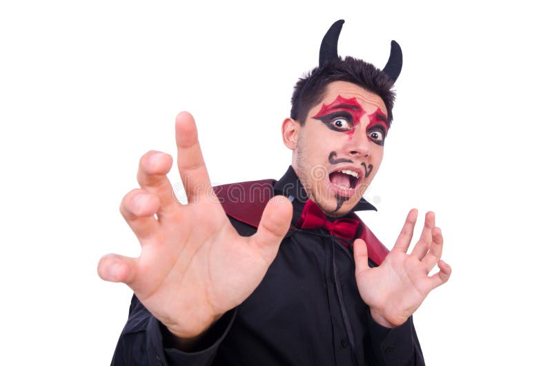 Man in devil costume stock photo. Image of girl, lucifer - 33348094