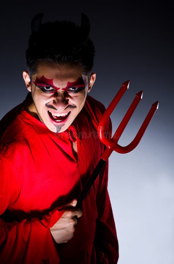 Man in devil costume stock image. Image of mascot, black - 33348257