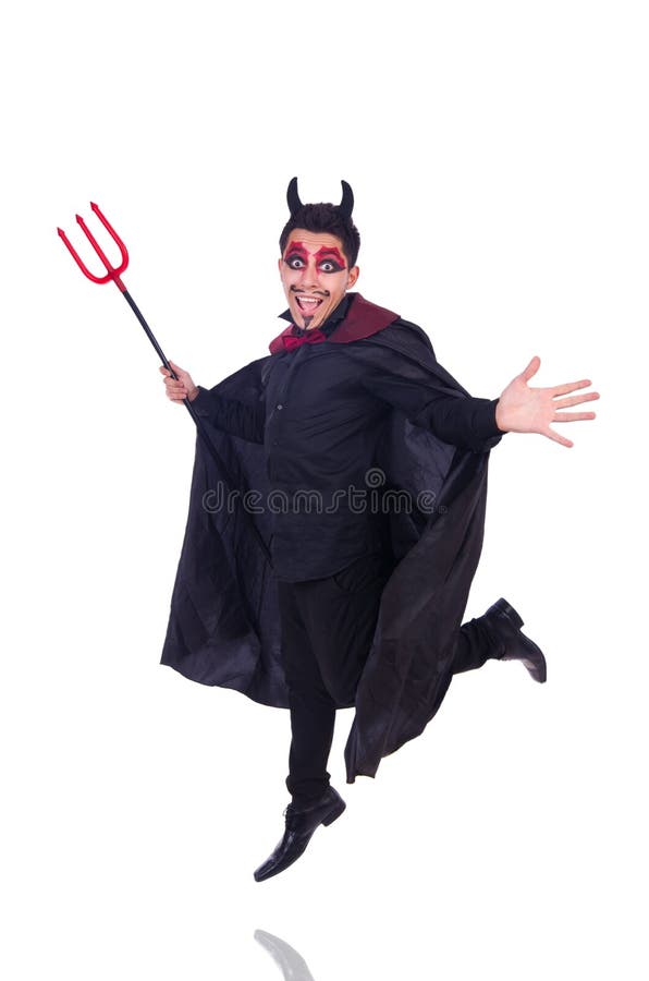 Man in devil costume stock photo. Image of black, happy - 33763774