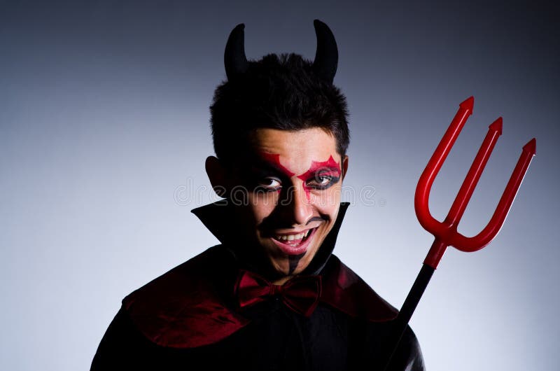 Man in devil costume stock photo. Image of scary, horns - 33965034