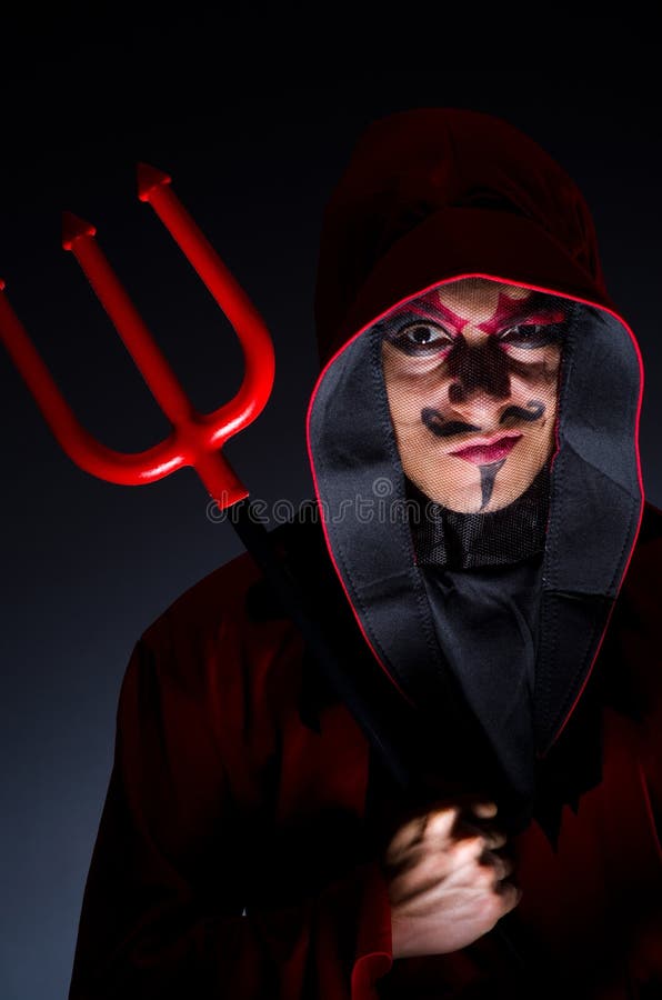 Man in devil costume stock image. Image of horns, portrait - 33965209