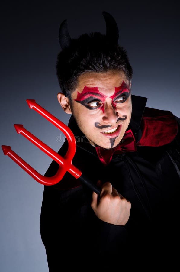 Man in devil costume stock image. Image of funny, party - 34868247