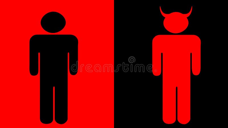 Man and Devil Design Background Stock Illustration - Illustration of ...