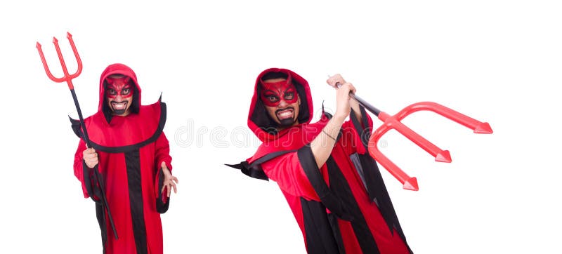 Man devil in red costume stock image. Image of devil - 176466973