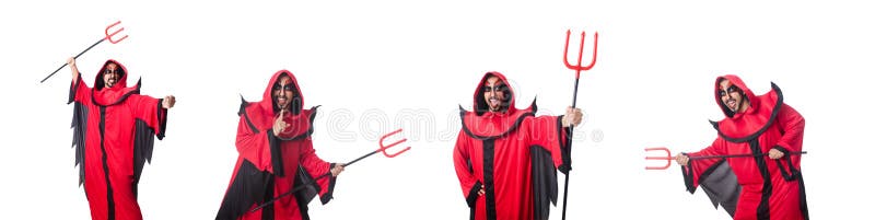 Man devil in red costume stock image. Image of inferno - 184809843
