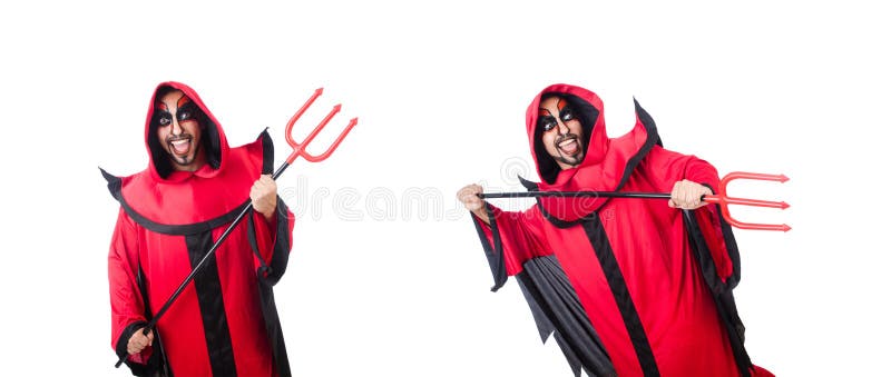 Man devil in red costume stock photo. Image of cute - 191726722