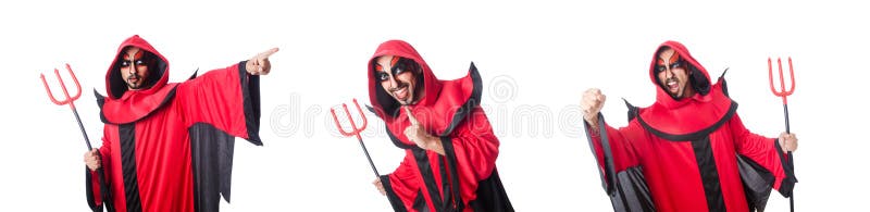 Man devil in red costume stock image. Image of devil - 192494275