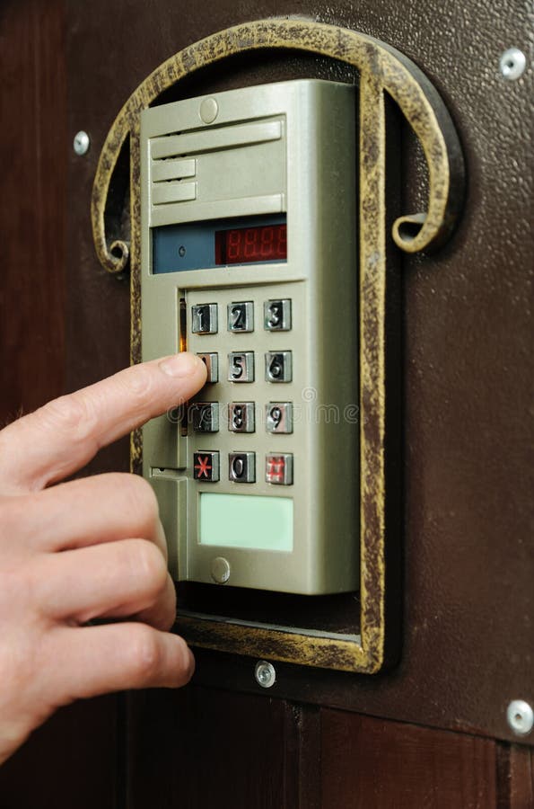 Man is dialing the code. stock photo. Image of open, home - 97163438