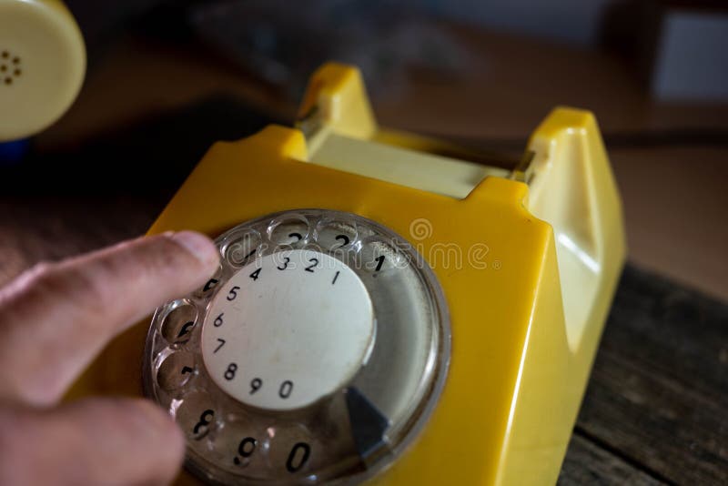 Man Dialing the Phone Number on Old Telephone Stock Photo - Image of ...
