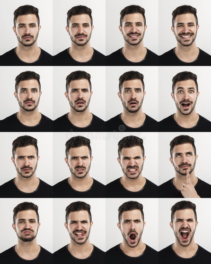 Man in different moods stock image. Image of caucasian - 85256563