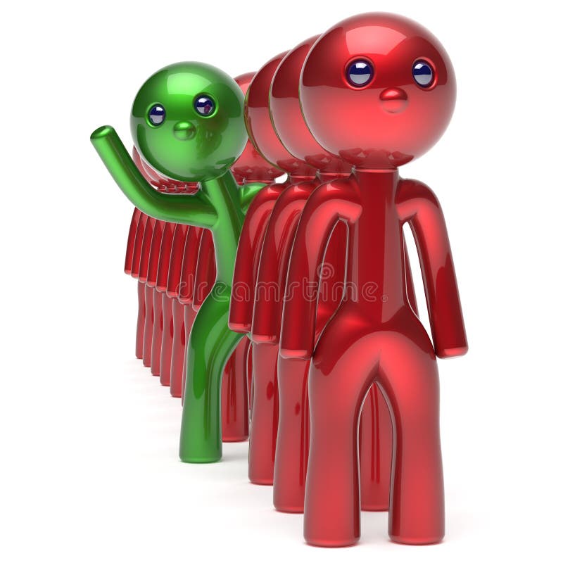 Man Different People Character Stand Out Crowd Icon Stock Illustrations ...