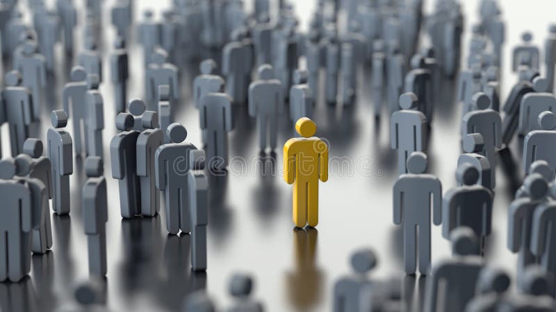 Red Man Stands Out from the Crowd Stock Illustration - Illustration of ... Red Man Stands Out from the Crowd Stock Illustration - Illustration of ...
