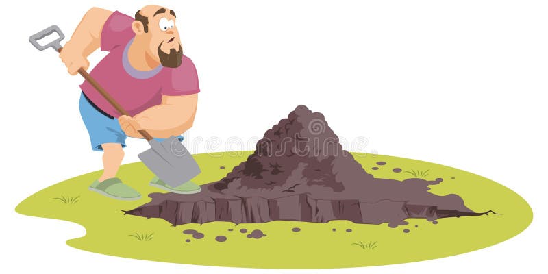 Man is Digging Big Hole. Illustration for Internet and Mobile Website ...