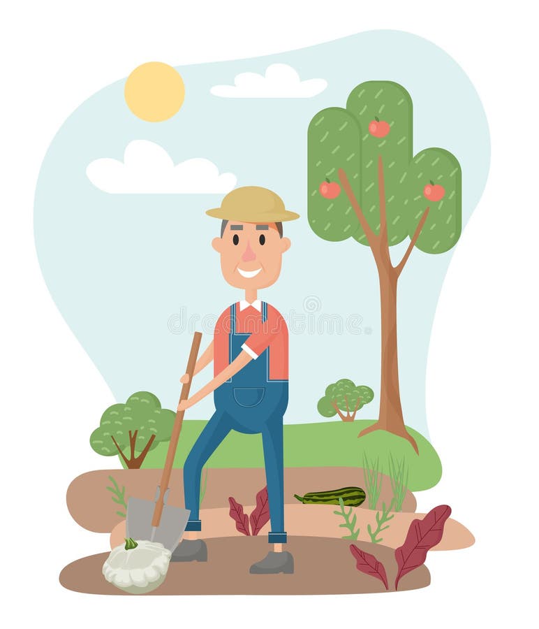 Man Digging Garden Stock Illustrations – 729 Man Digging Garden Stock ...