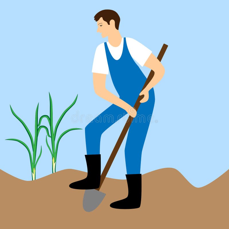Man Digging Vegetable Garden Stock Illustrations – 181 Man Digging ...
