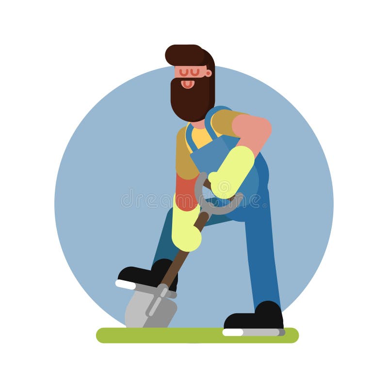 Man digging the ground stock vector. Illustration of farmer - 113434881