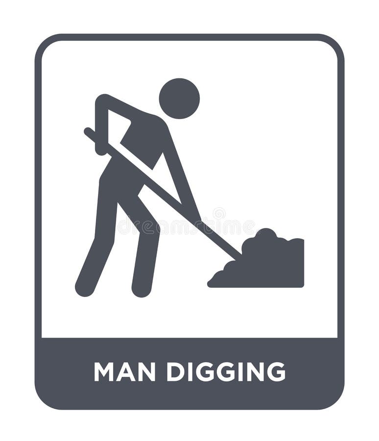 Man Shovel Digging Work Construction Pictogram Stock Vector ...