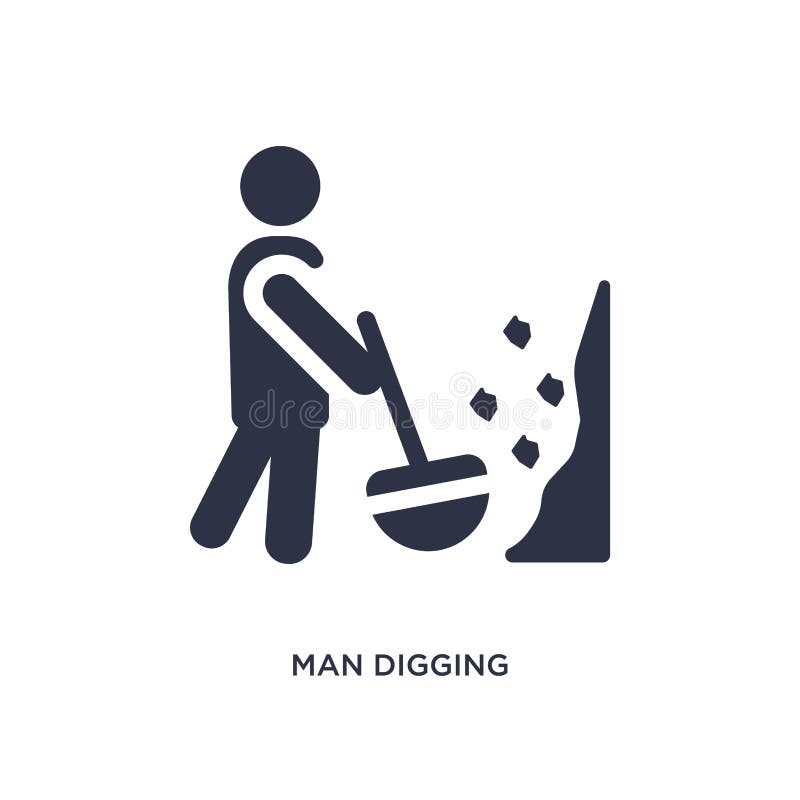 A man digging earth stock vector. Illustration of earth - 3646465