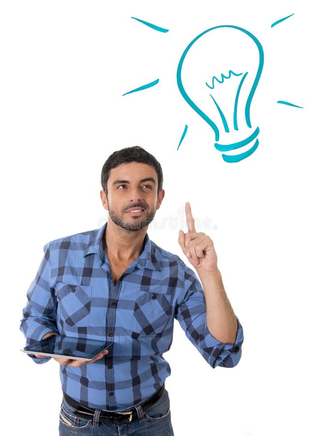 Man with Digital Tablet New Technologies Concept, Ideas and Solutions ...