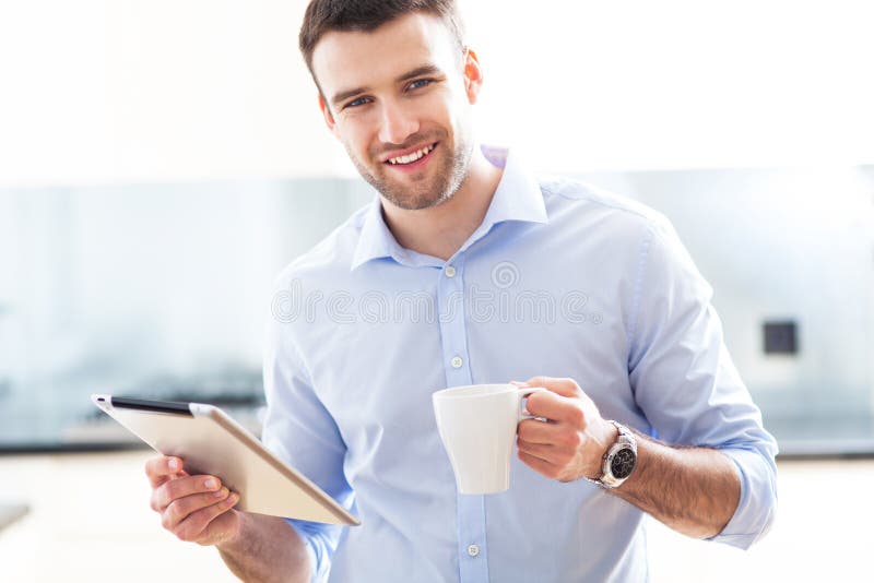 Man with digital tablet stock photo. Image of person - 30647258