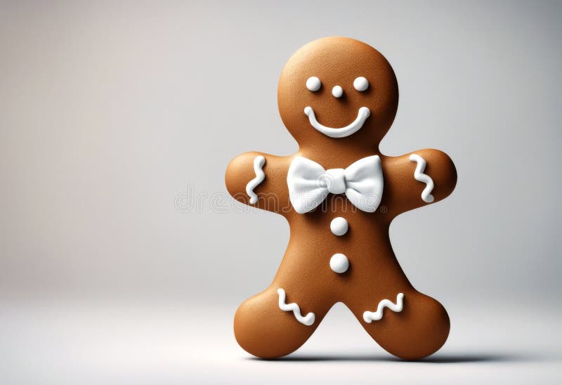 Man Digital Tie with White Bow Gingerbread Rendering Background Stock ...