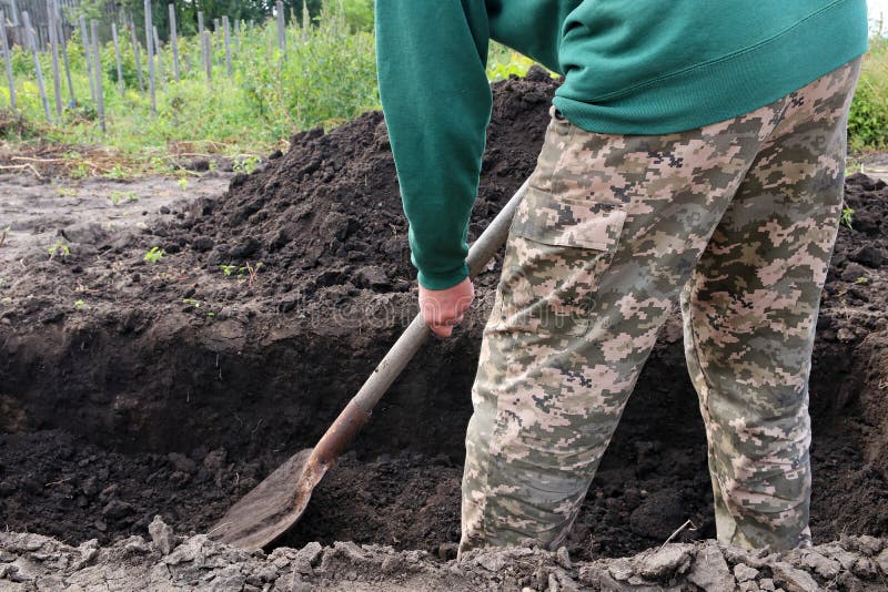 Deep Pit in the Ground. Digging a Hole. Stock Image - Image of farming ...