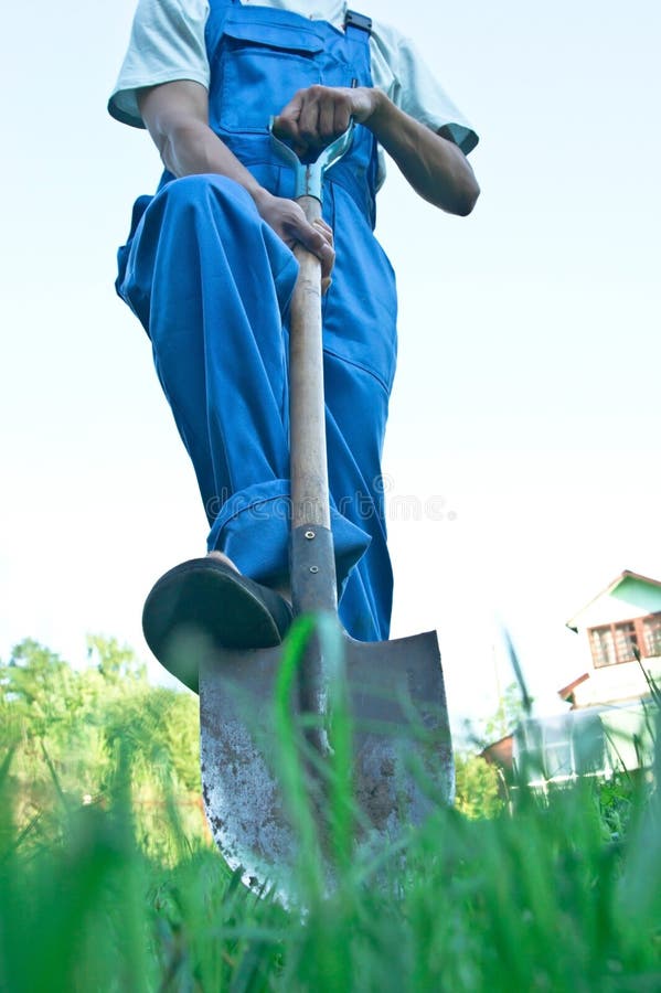 Man digs a ground stock image. Image of gardening, ground - 20744639