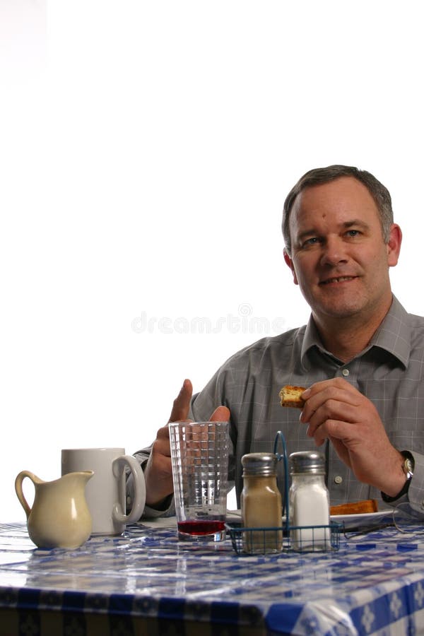 Happy Man in Diner Getting Waiter S Attention Stock Image - Image of ...
