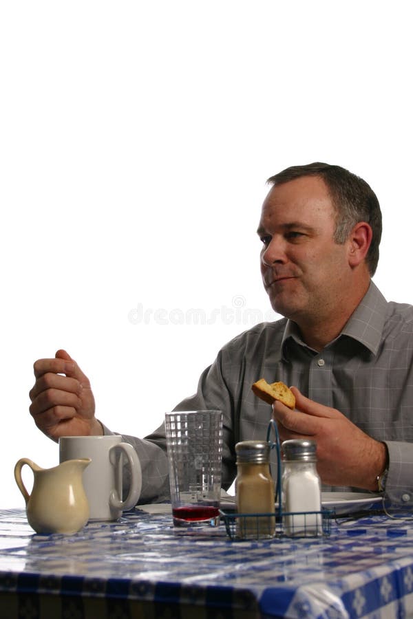 Happy Man in Diner Getting Waiter S Attention Stock Image - Image of ...