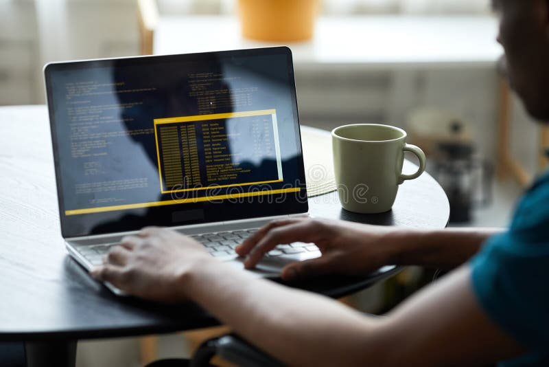 Man with Disability Writing Code Stock Image - Image of person, education: 249399149