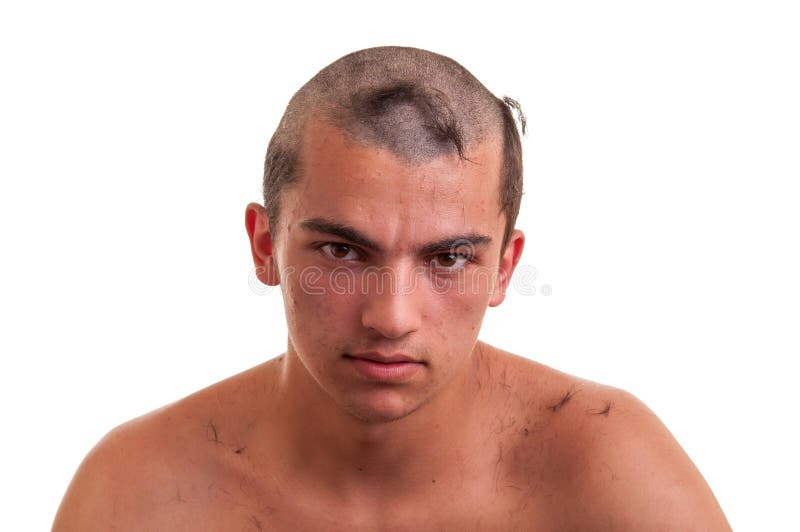 Man Disappointed that the Barber Wrong Cut Hair Stock Photo - Image of ...