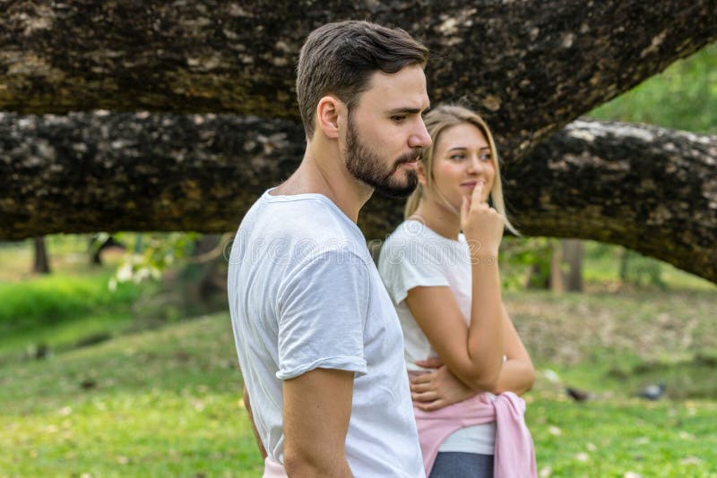 The Man Disappointed with the Woman Stock Image - Image of exercise ...