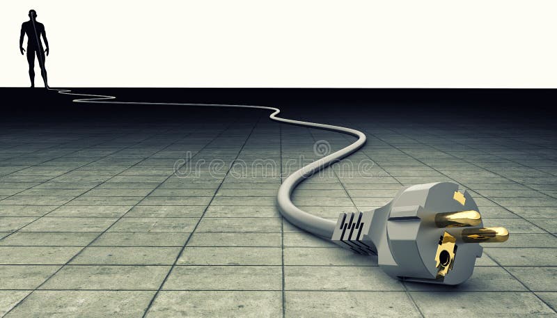 Power Off. Disconnected Man Stock Vector - Illustration of efficiency ...