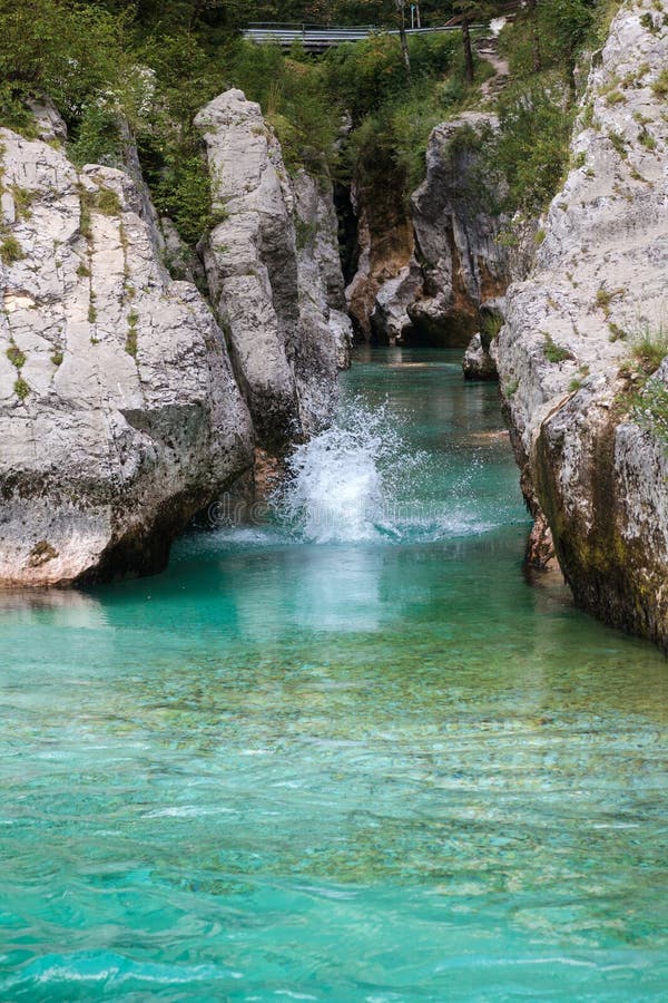 Man Diving into the Soca River Stock Image - Image of nature, lepena ...