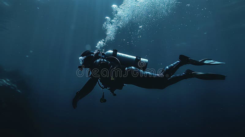 A Man with Diving Suit at Work Stock Photo - Image of depth, tourism ...