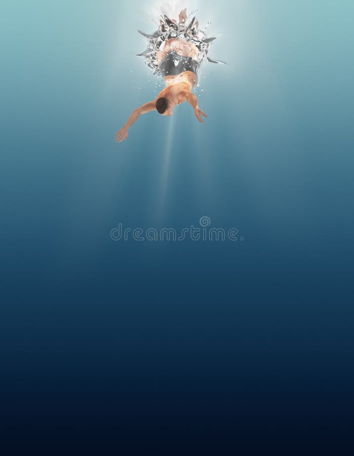 Man diving into water stock illustration. Illustration of pool - 63604971