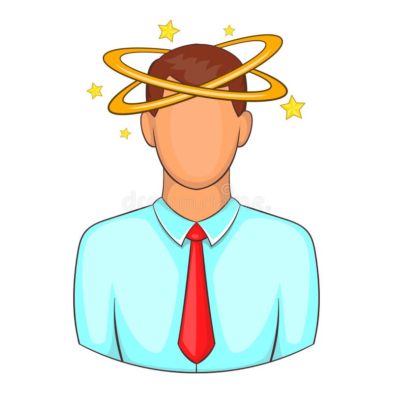 Man with Dizziness Icon, Cartoon Style Stock Vector - Illustration of ...