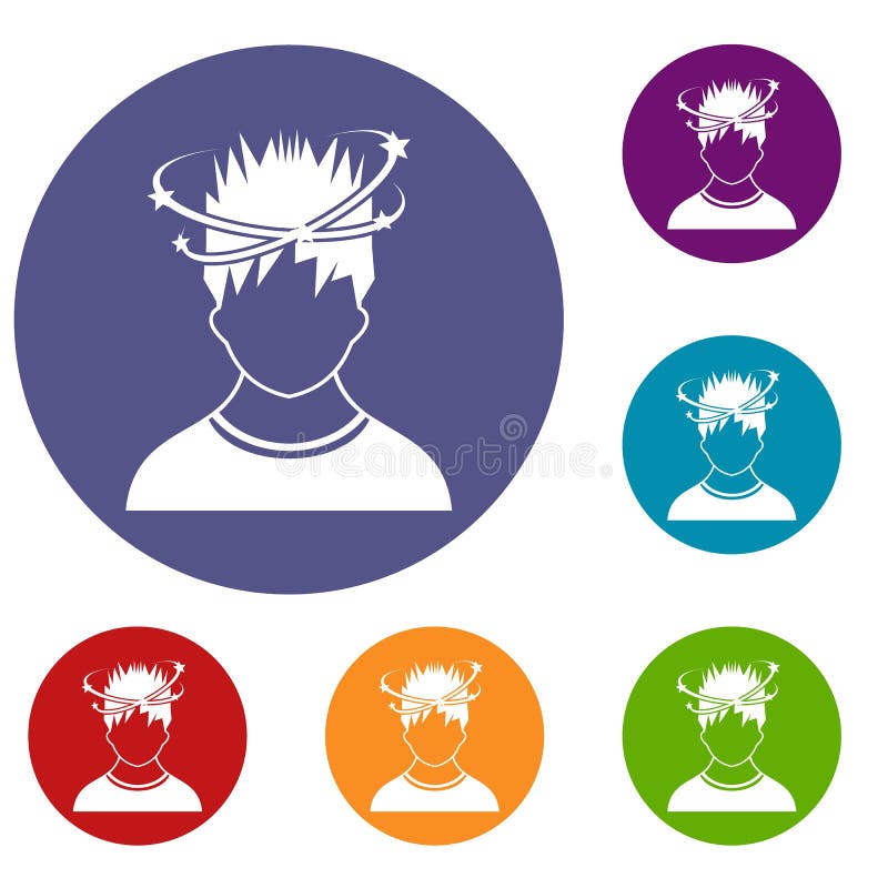 Man with Dizziness Icons Set Stock Vector - Illustration of human ...