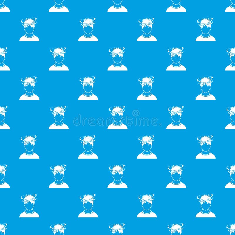 Man with Dizziness Pattern Seamless Blue Stock Vector - Illustration of ...