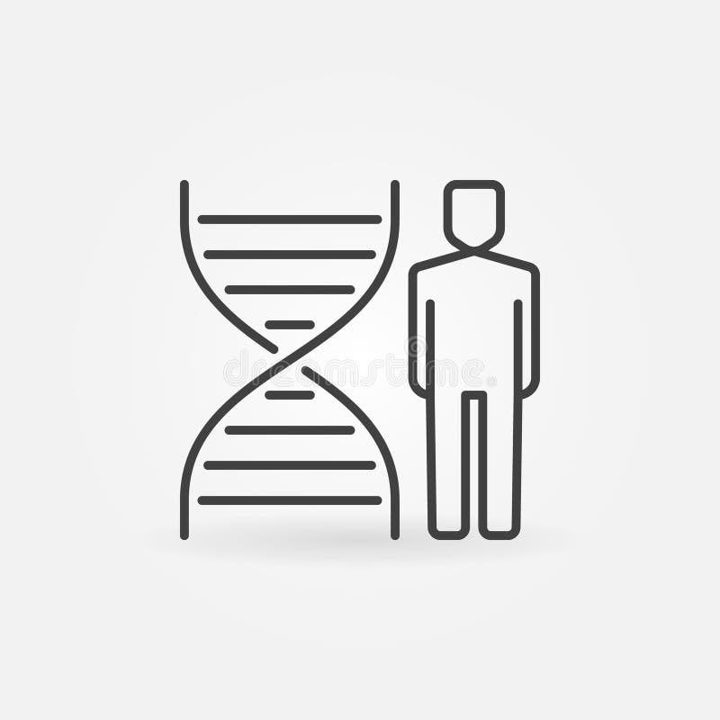 Man with DNA Outline Vector Concept Icon Stock Vector - Illustration of ...