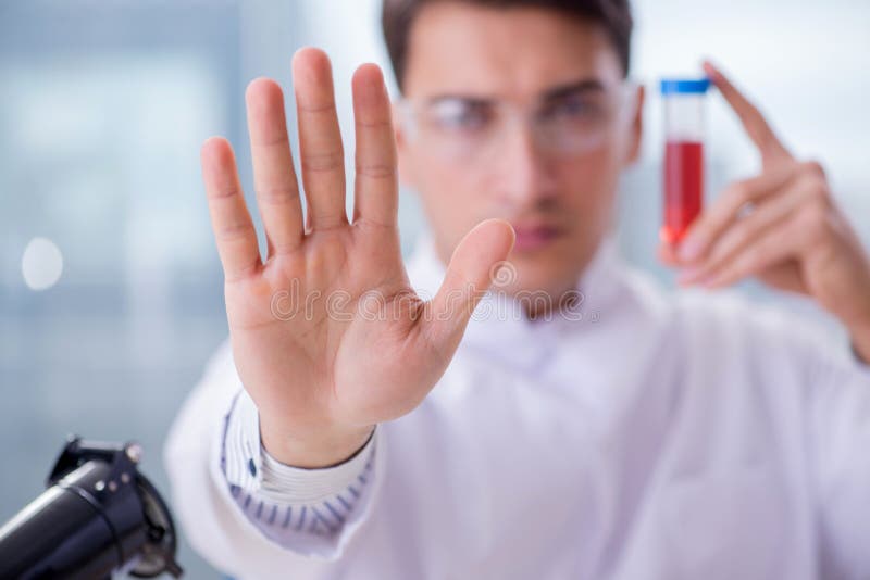 The Man Doctor Checking Blood Samples in Lab Stock Photo - Image of ...