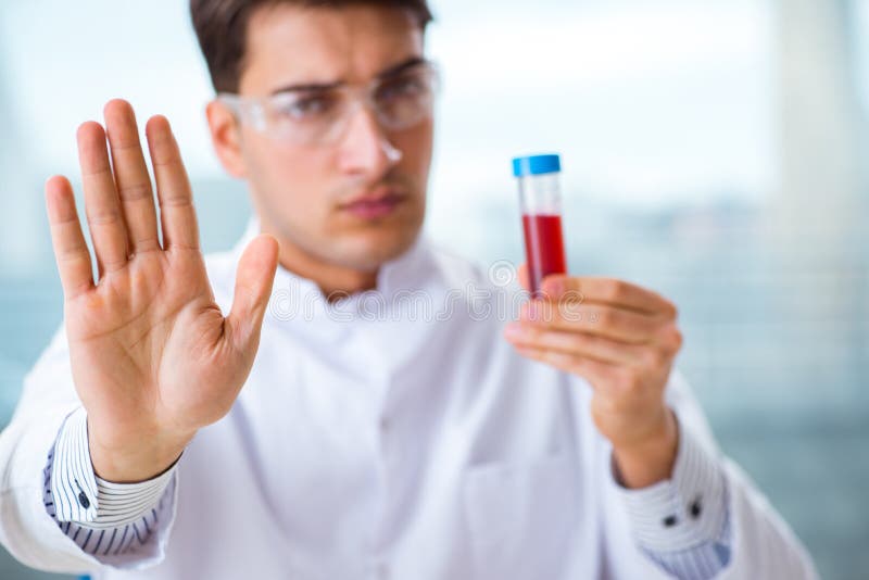 The Man Doctor Checking Blood Samples in Lab Stock Photo - Image of ...