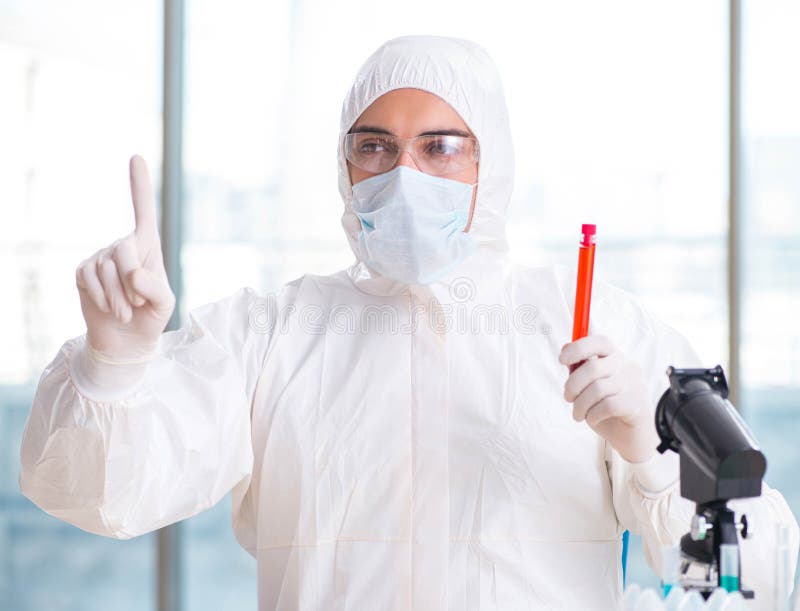 Man Doctor Checking Blood Samples in Lab Stock Photo - Image of ...