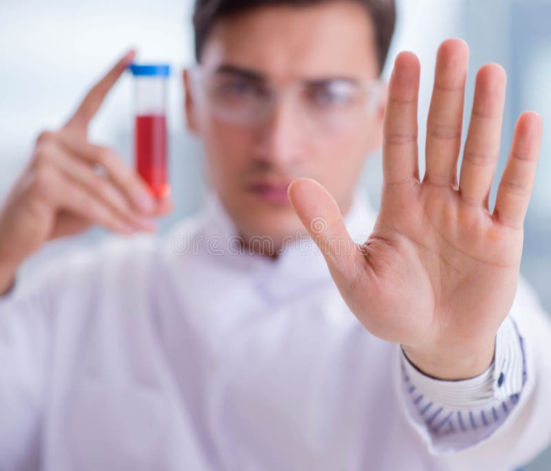 Man Doctor Checking Blood Samples in Lab Stock Image - Image of ...