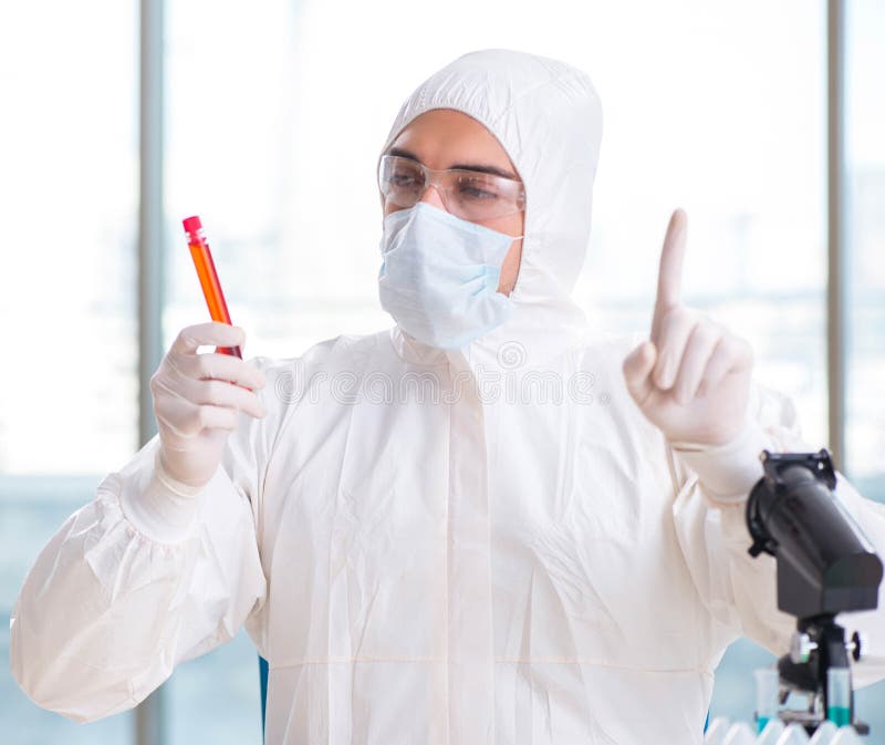 Man Doctor Checking Blood Samples in Lab Stock Image - Image of ...