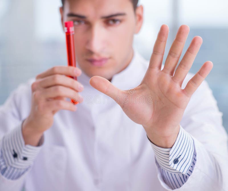 Man Doctor Checking Blood Samples in Lab Stock Photo - Image of ...