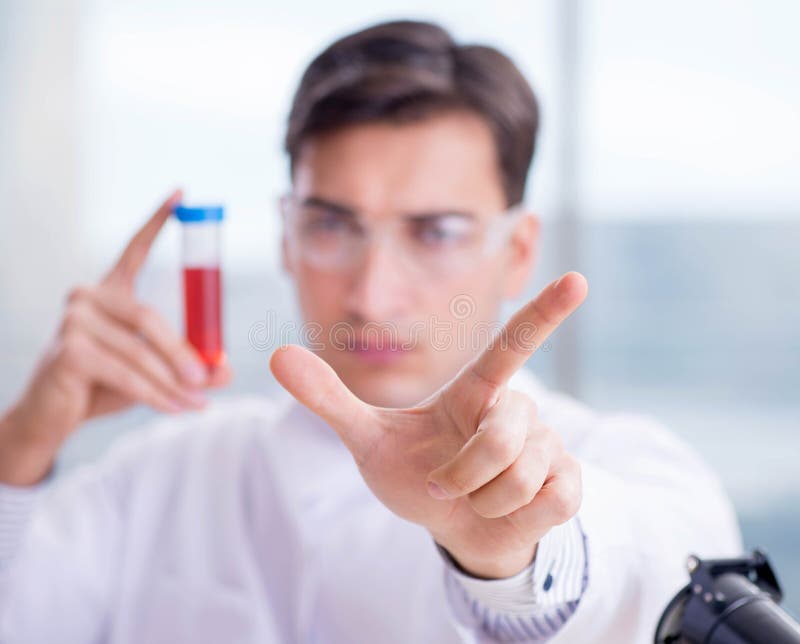Man Doctor Checking Blood Samples in Lab Stock Image - Image of ...