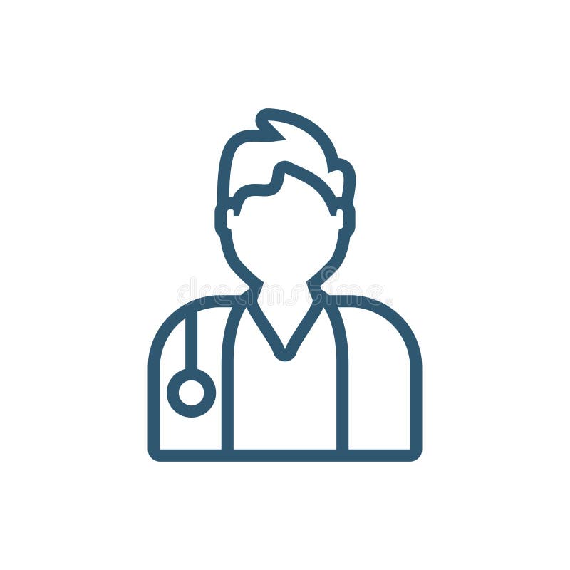 Man Doctor Scientific Research Line Style Icon Stock Vector ...