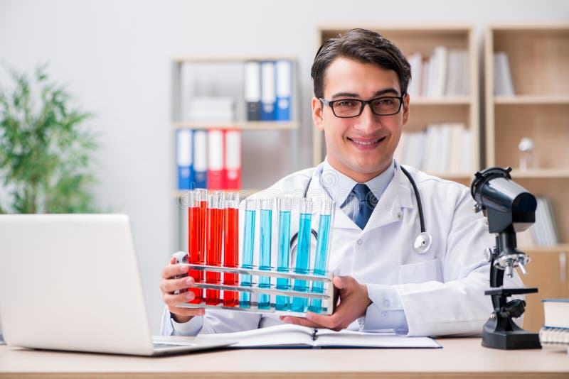 The Man Doctor Working in the Lab Stock Image - Image of laboratory ...