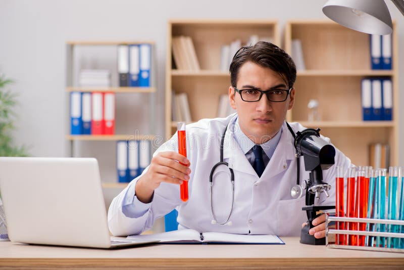 The Man Doctor Working in the Lab Stock Photo - Image of doctor, health ...
